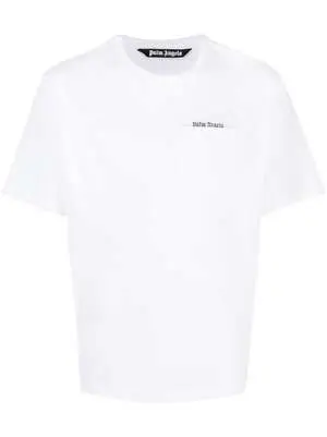 Palm Angels Logo-tape Cotton T-shirt - White