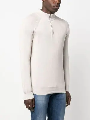 MOORER Basoli-csp Ribbed-knit Jumper - Neutrals