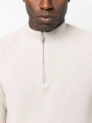 MOORER Basoli-csp Ribbed-knit Jumper - Neutrals