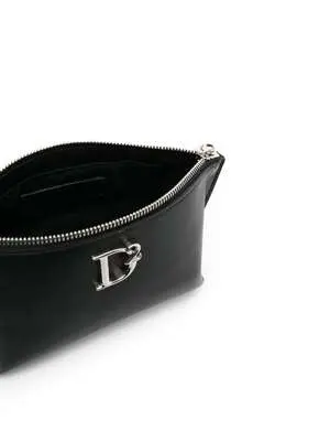 Dsquared2 Logo-plaque Leather Makeup Bag