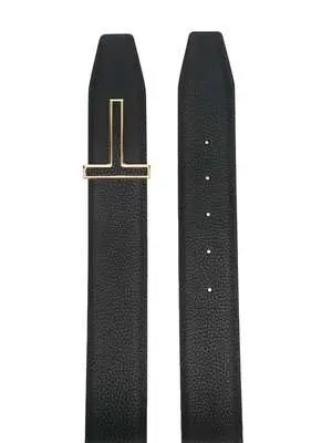 TOM FORD Logo Buckle Leather Belt - Black