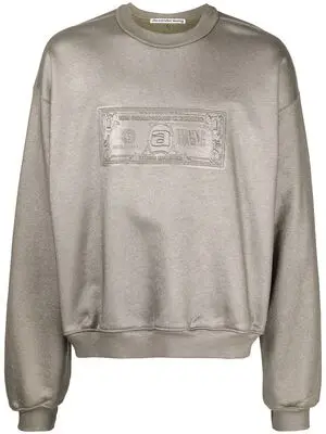 Alexander Wang Logo-embossed Metallic-finish Sweatshirt