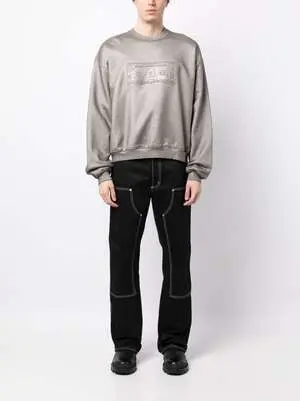 Alexander Wang Logo-embossed Metallic-finish Sweatshirt