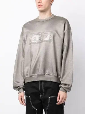 Alexander Wang Logo-embossed Metallic-finish Sweatshirt