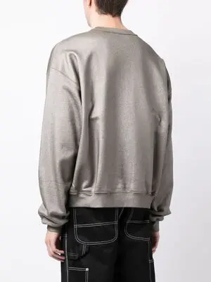 Alexander Wang Logo-embossed Metallic-finish Sweatshirt