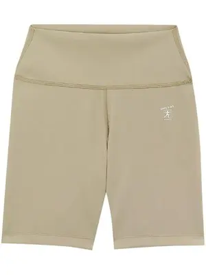 SPORTY & RICH Logo Print Biker Shorts - Neutrals