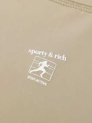 SPORTY & RICH Logo Print Biker Shorts