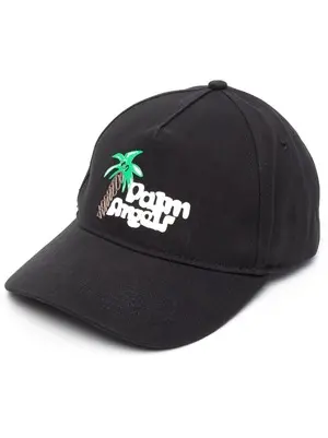 Palm Angels Logo-print Baseball Cap - Black
