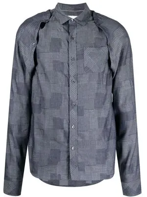 PRIVATE STOCK LABS The Dorian Detachable-sleeve Shirt - Blue