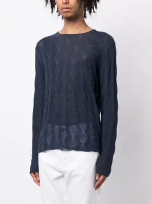 PRIVATE STOCK LABS Cambon Wave-pattern Jumper - Blue