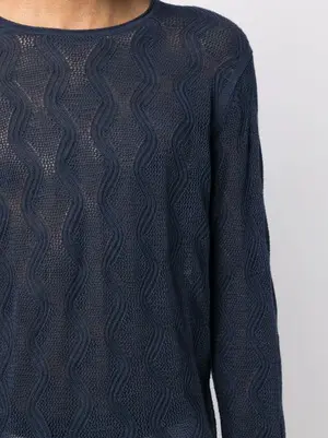 PRIVATE STOCK LABS Cambon Wave-pattern Jumper - Blue