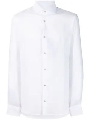 MOORER Sorrento-sa Linen Shirt - White