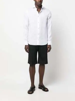 MOORER Sorrento-sa Linen Shirt - White