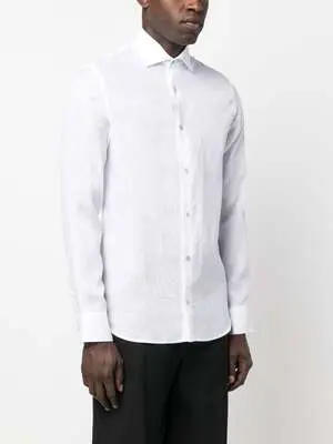MOORER Sorrento-sa Linen Shirt - White