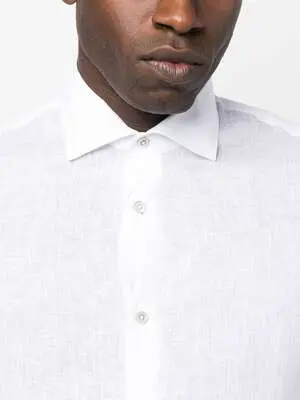 MOORER Sorrento-sa Linen Shirt - White