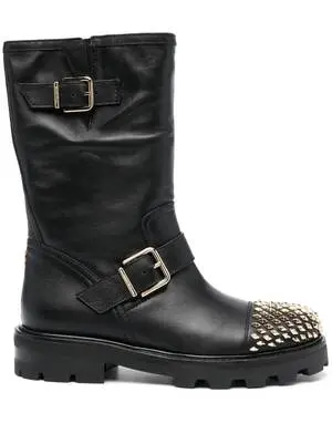 JIMMY CHOO Biker Ii Stud-embellished Boots