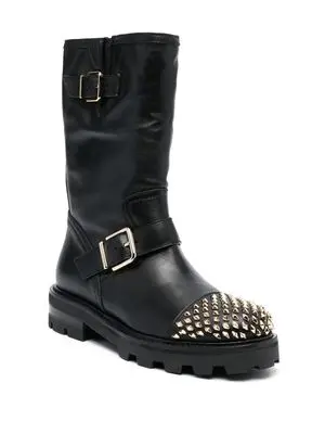 JIMMY CHOO Biker Ii Stud-embellished Boots