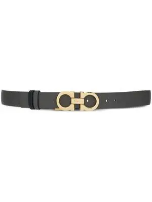 FERRAGAMO Gancini-buckle Reversible Leather Belt Grey
