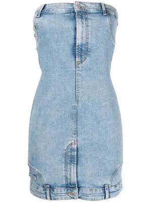 Moschino Bandeau-style Denim Minidress