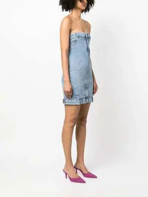 Moschino Bandeau-style Denim Minidress