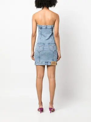 Moschino Bandeau-style Denim Minidress