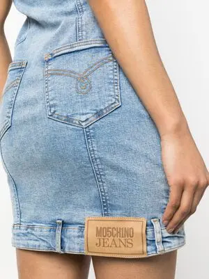 Moschino Bandeau-style Denim Minidress