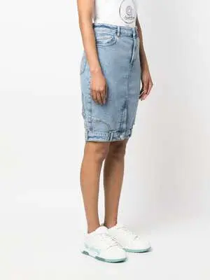 Moschino Fitted Washed-denim Skirt