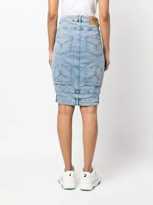 Moschino Fitted Washed-denim Skirt