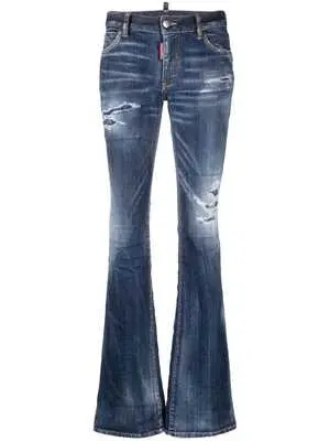Dsquared2 Distressed Flared Jeans - Blue