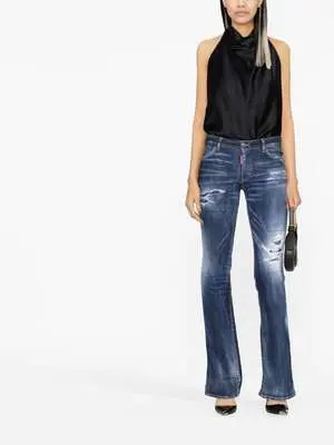 Dsquared2 Distressed Flared Jeans - Blue