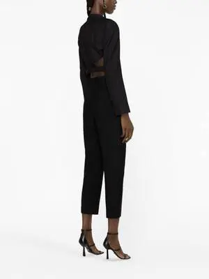 Alexander McQueen Cropped Wool Trousers - Black