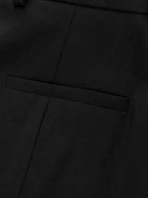 Alexander McQueen Cropped Wool Trousers - Black
