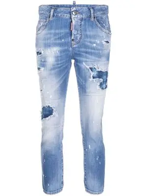 Dsquared2 Distressed Cropped Jeans - Blue