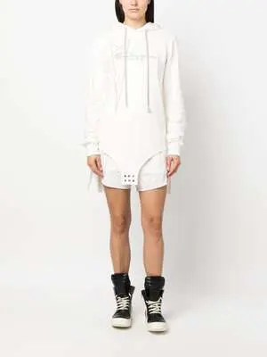 Rick Owens Logo-embroidered Cotton Hoodie