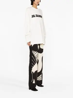 JIL SANDER Logo-print Cotton Sweatshirt - White