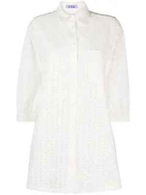 MC2 SAINT BARTH Helena Broderie Anglaise Shirt - White