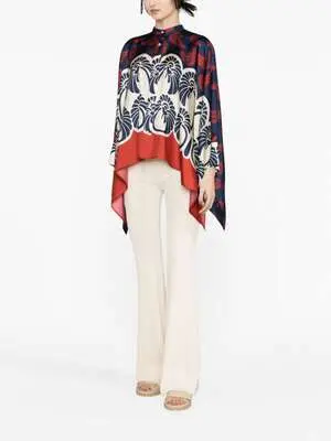 La DoubleJ Palmetto-print Silk Shirt