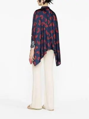La DoubleJ Palmetto-print Silk Shirt