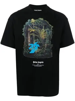 Palm Angels Jungle-print Organic Cotton T-shirt