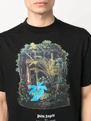Palm Angels Jungle-print Organic Cotton T-shirt