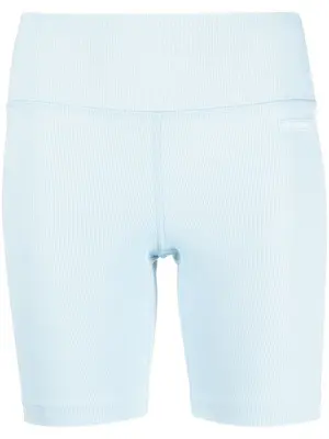 SPORTY & RICH Logo-patch Ribbed Biker Shorts