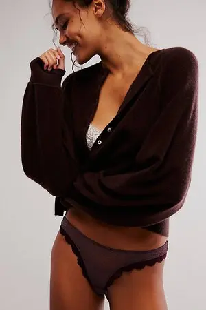 Free People Midweek Mesh Thong Vineyard Grape