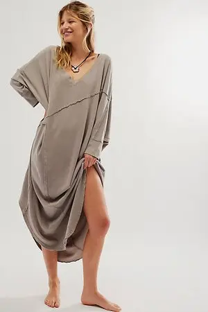 Free People Dusk To Dawn Nightie Grey