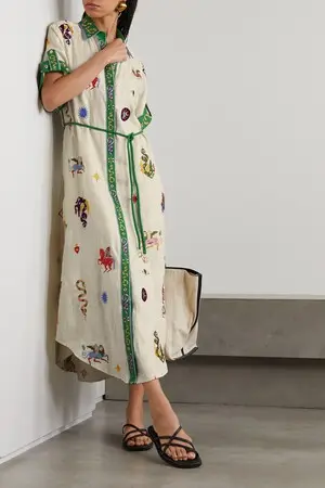 almais seeker printed linen midi dress Almais Seeker printed linen midi dress ALMAIS