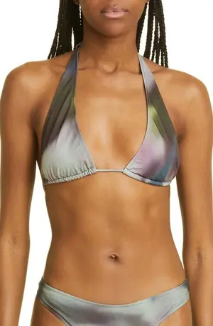 Paloma Wool Usagi Digital Print Bikini Top - Medium Blue