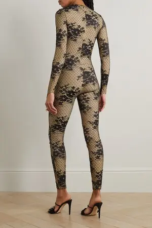 Wolford N°21 Pattie Lace And Stretch-mesh Jumpsuit