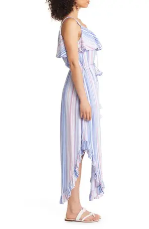Tommy Bahama Seaside Escape Stripe Tie Belt Midi Dress
