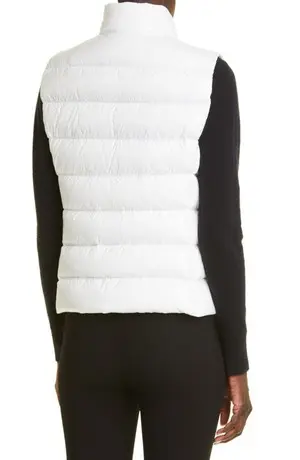 Moncler Ghany Nylon Laqué Down Puffer Vest - White