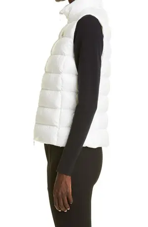 Moncler Ghany Nylon Laqué Down Puffer Vest - White
