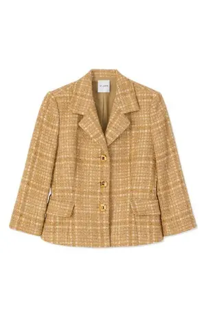 St. John Tonal Soft Check Tweed Jacket